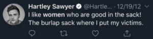 Hartley Sawyer Tweets That Sparked a Major Reaction