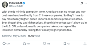 Peter Schiff Tweets That Question the System